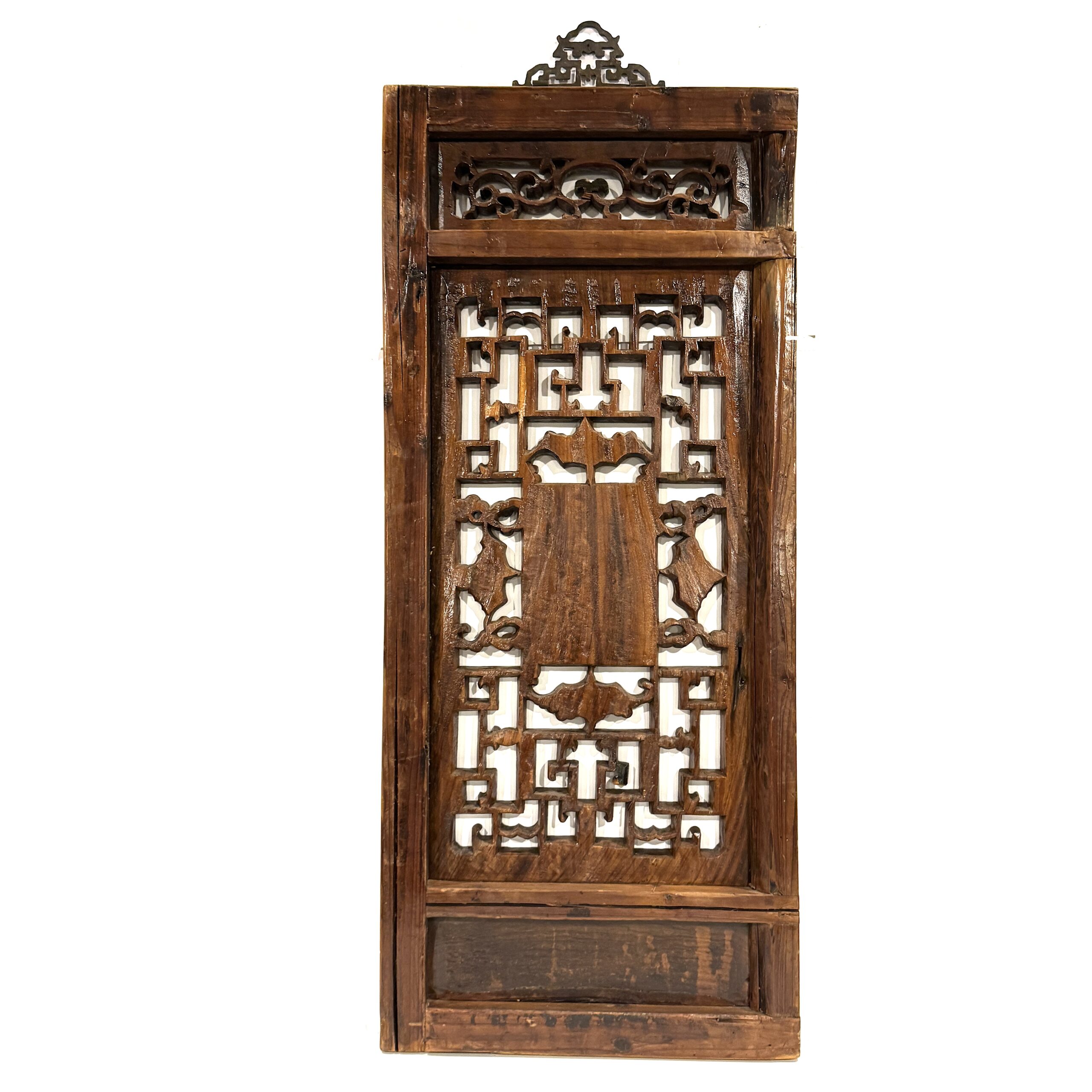 Antique Latticework Cupboard Door, Auspicious Symbols, China ...